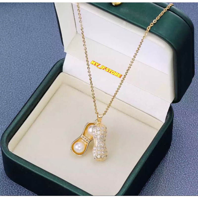 Jual Kalung Titanium Liontin Kacang Fashion Korea Kekinian Terbaru Dan ...