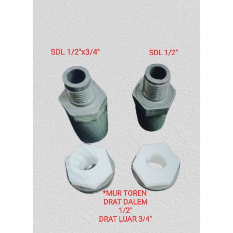 Jual Mur Tandon Air 3/4" Inch 1/2" Inch /Vlok Ring Toren /Mur Tengki ...
