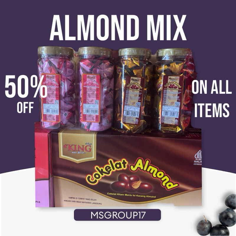 Jual COKELAT ALMOND DKING ALL VARIAN (2 Coklat almond & 2 Chocoberry ...