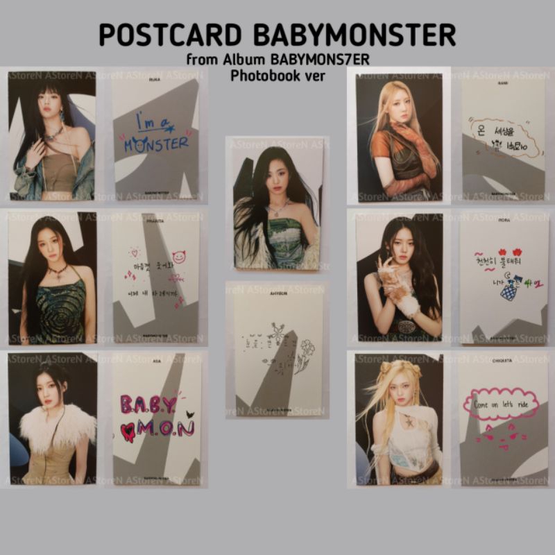 Jual [Ready] Postcard BABYMONSTER Official RUKA PHARITA ASA AHYEON RAMI RORA CHIQUITA | Shopee ...