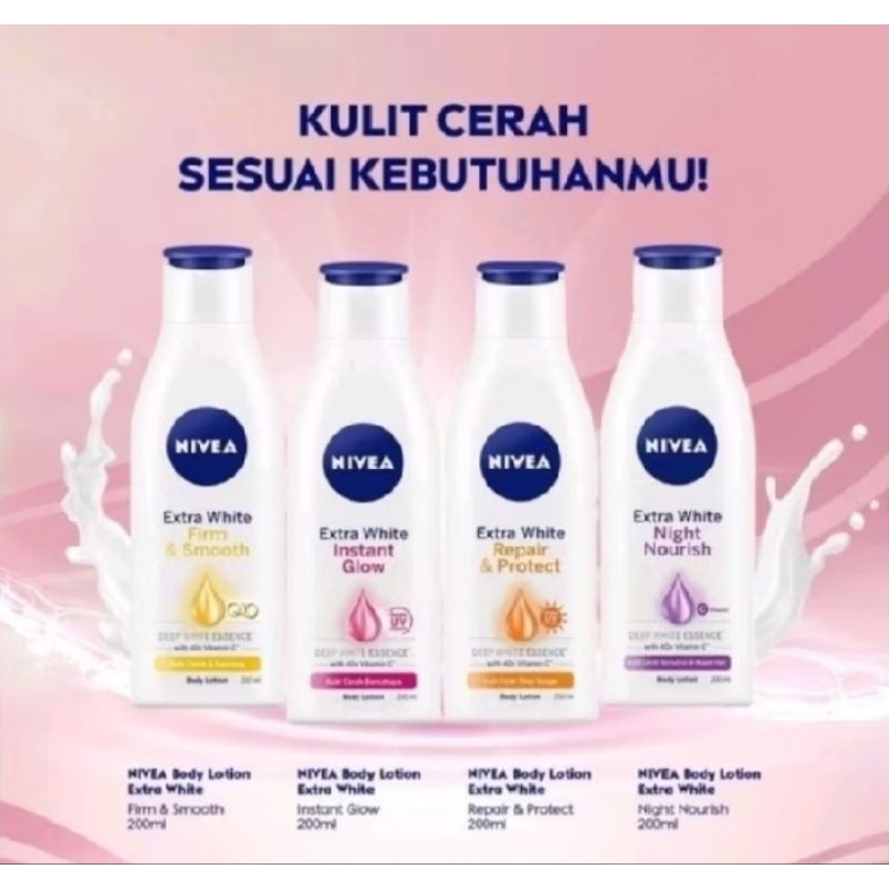 Jual Nivea Extra White Body Lotion 100ml (sticker baret pudar) | Shopee ...
