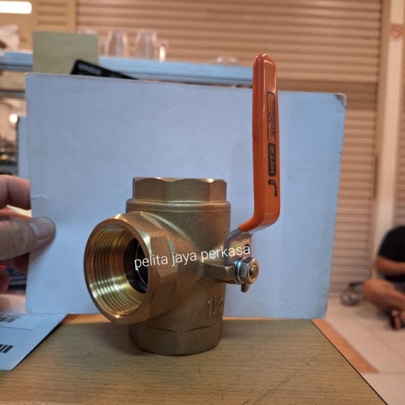 Jual Ball Valve 3 way Kitz Kuningan Drat 3/4" inch / Stop Kran Kitz brass 3way DN20 400wog ...