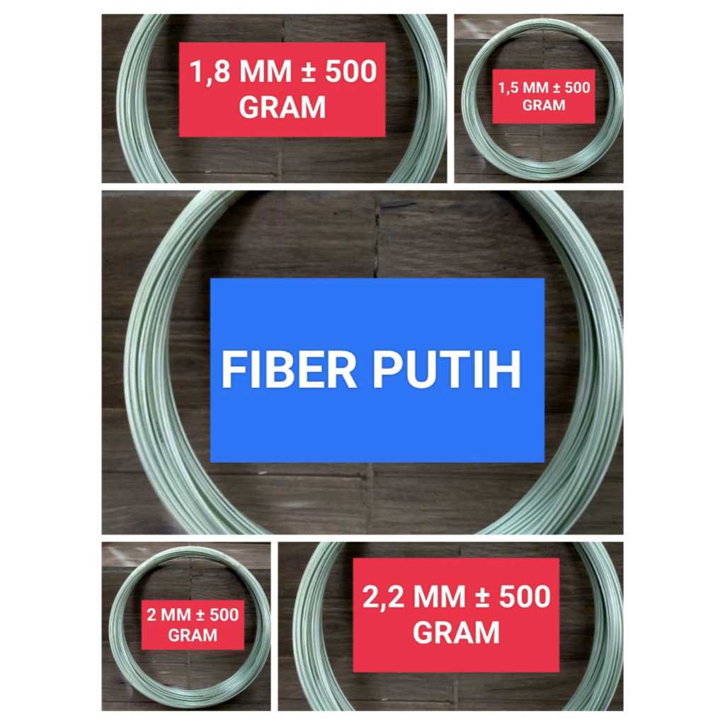 Jual ruji sangkar fiber putih murah ukuran 1,5mm 1,8mm 2mm 2,2 mm ...