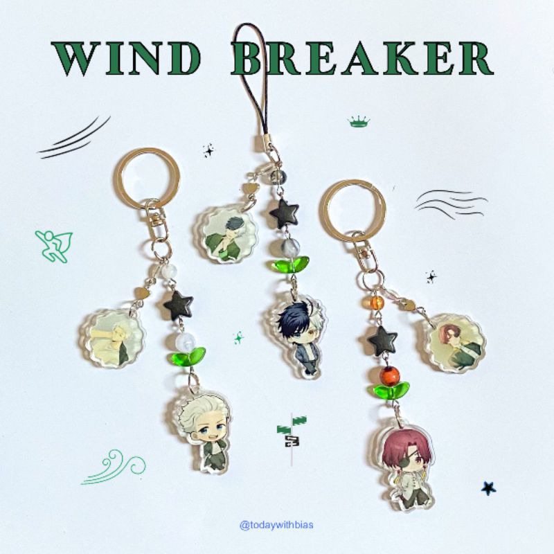 Jual Wind Breaker - Phone strap Keychain | Gantungan HP manik Anime ...