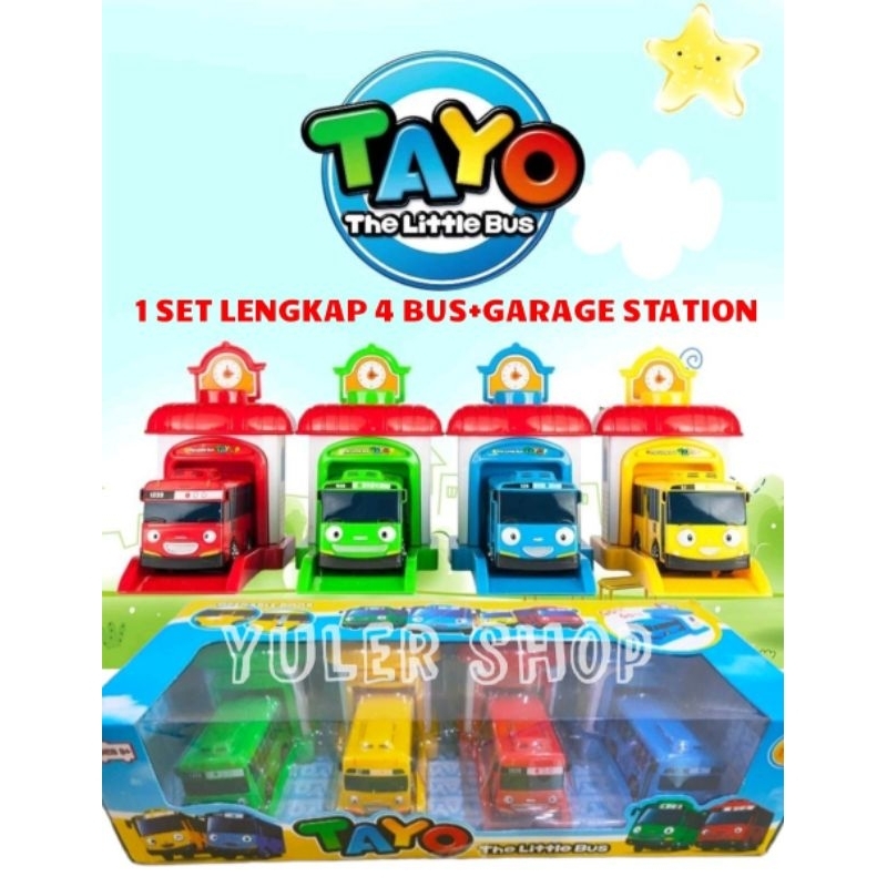 Jual Mainan Anak Tayo Bus Garage Set Garasi Mobil Bis Pull Back Car Hey Tayo The Little Bus ...