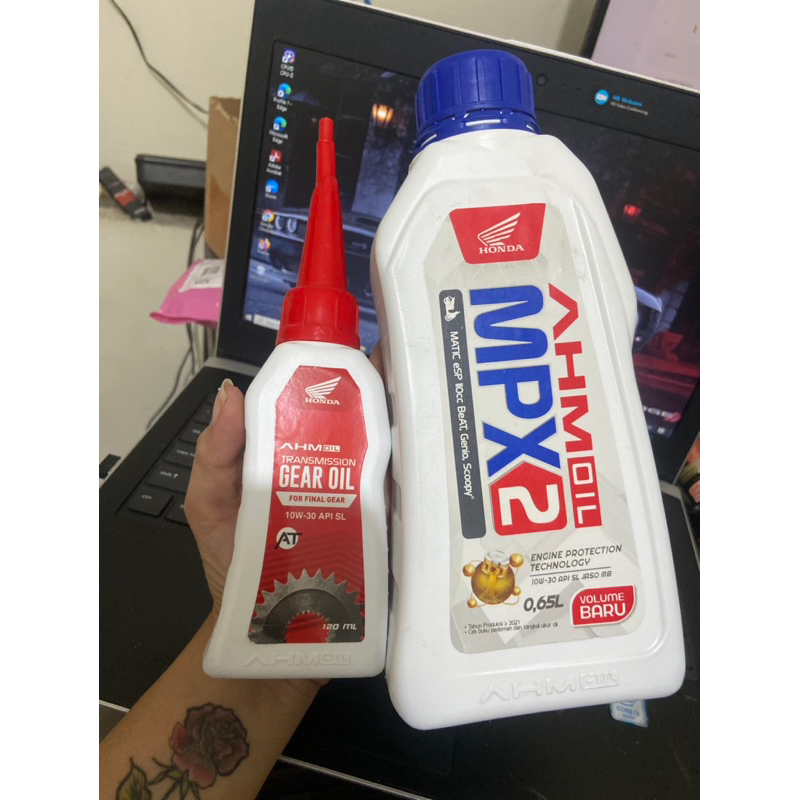 Jual Oli Mpx2 650ml + Gardan Ahm 120ml Oli Mesin Motor Matic Mpx 2 0,65 ...