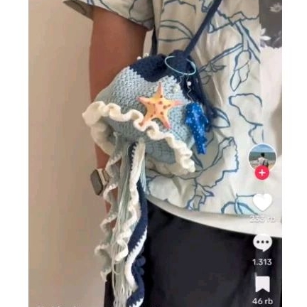 Jual tas rajut pantai request kak S || crochet bag beach || korean ...