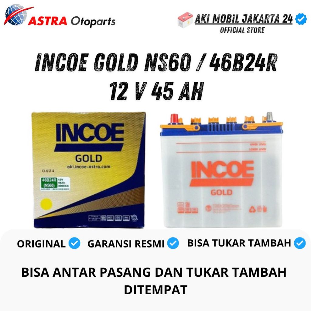 Jual Aki Mobil Toyota Avanza INCOE GOLD Astra NS60 Aki Basah 12V / 45 Ah | Shopee Indonesia