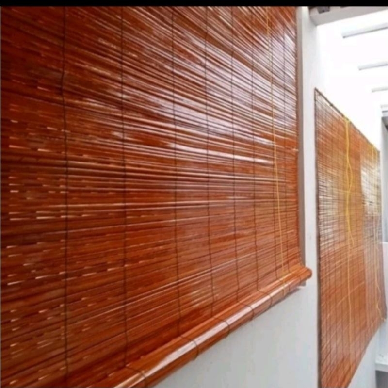 Jual TIRAI BAMBU PLITURE & VERNIS NATURAL LEBAR 2M X TINGGI 2M LENGKAP TALI PENGGULUNG DAN RING ...