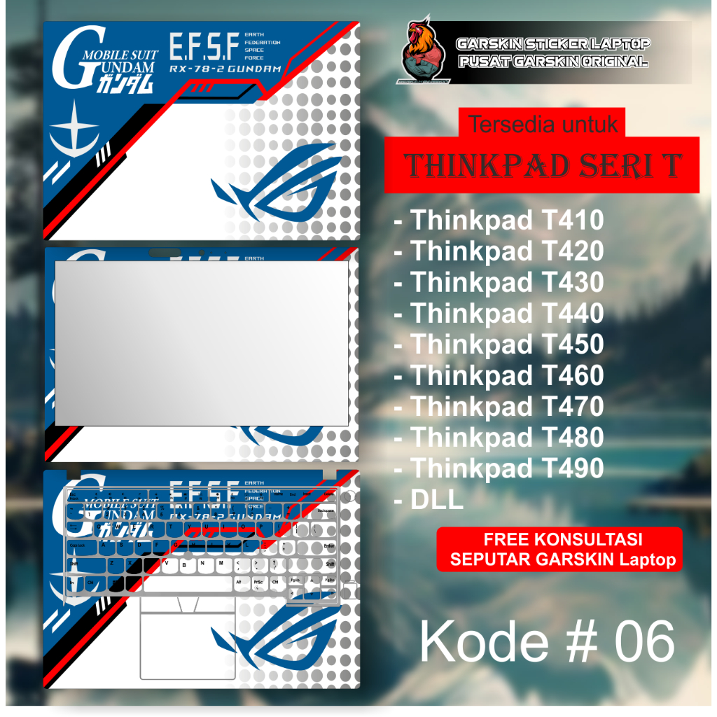 Jual Garskin Stiker Laptop Lenovo seri Thinkpad Fullbody Kode # 6-10 ...