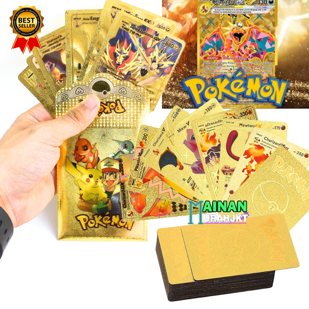 Jual FIGUREANS KARTU POKEMON EMAS ISI 10 FOIL EMAS GOLD CARD ULTRA ...