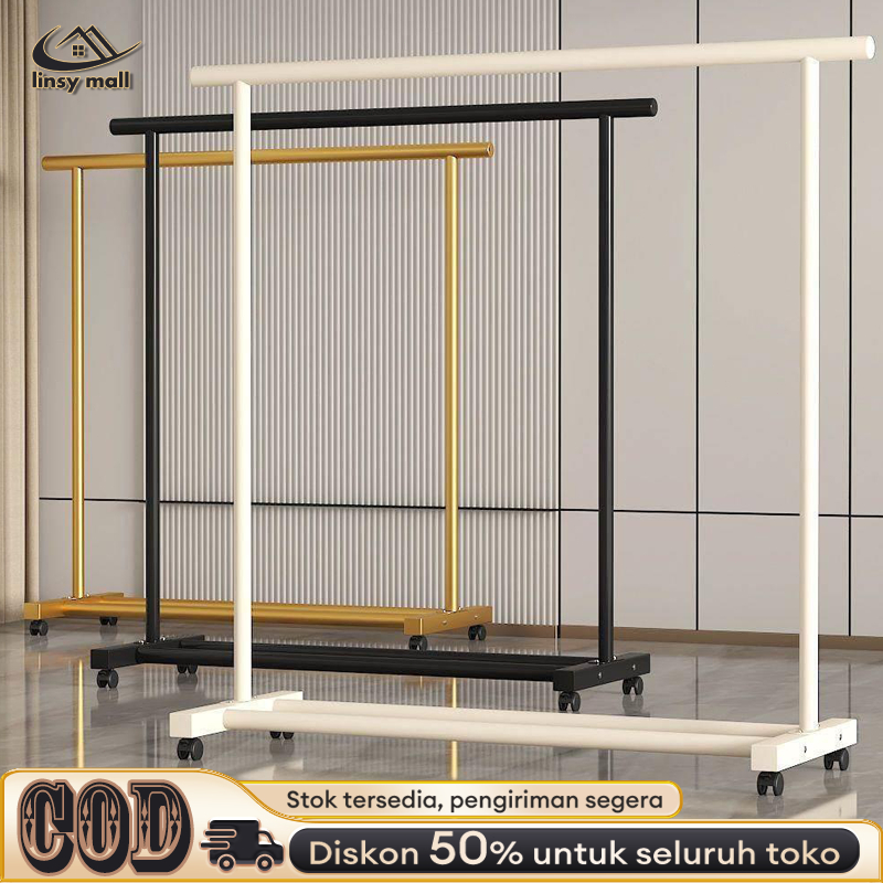 Jual Rak Gantungan Baju Serbaguna Gawang Baju Besi Portable Stand ...