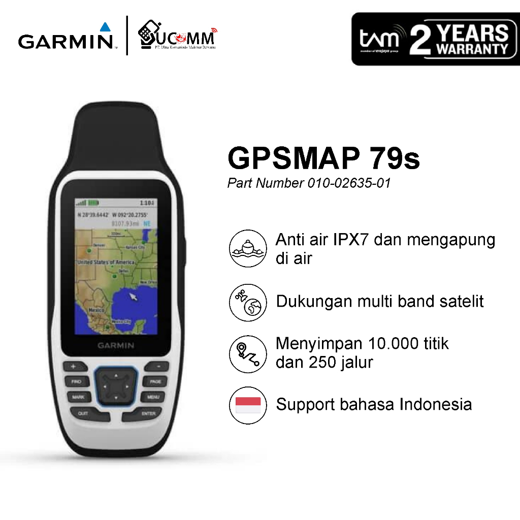 Jual Garmin GPSMAP 79s Waterproof IPX7 & Float Original Garansi Resmi ...