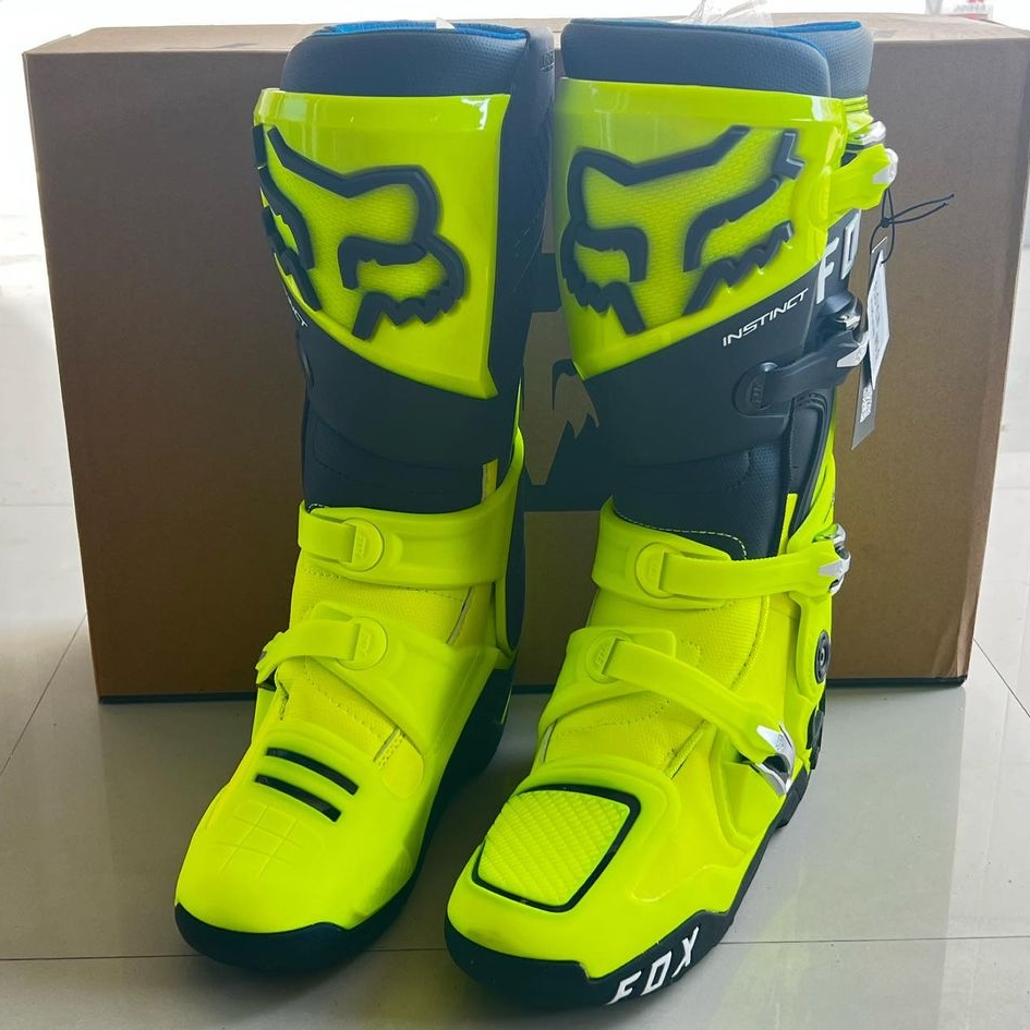 Jual Sepatu Cross FOX Instinct 2.0 2024 - Yellow Flou | Shopee Indonesia