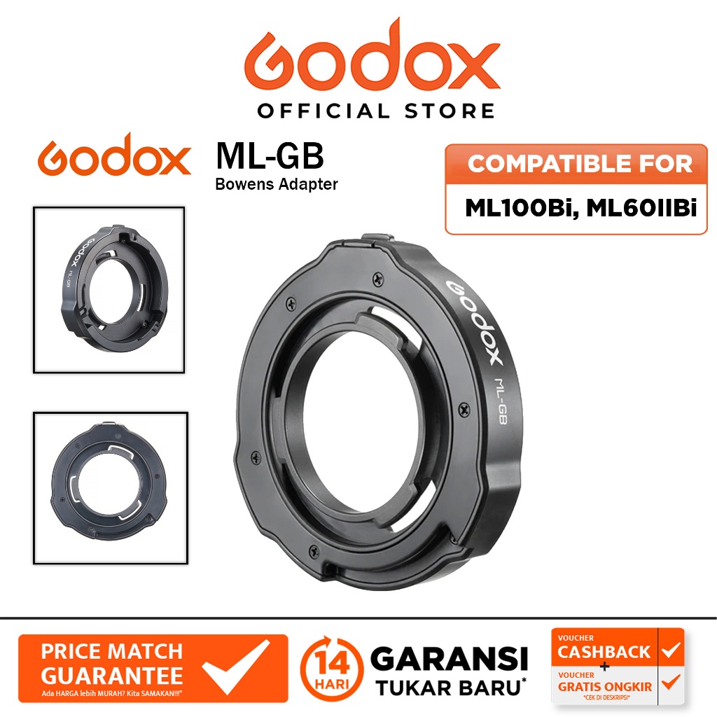Jual Godox ML-GB Bowens Adapter for ML100Bi and ML60IIBi Godox ML GB ...