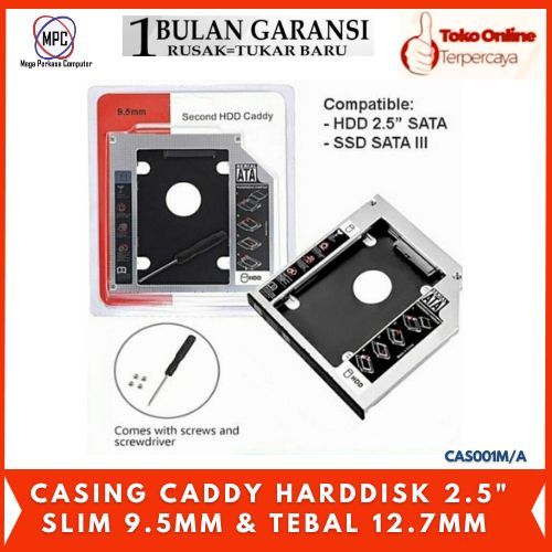 Jual Hardisk Hdd Caddy Laptop Slim 9.5mm Tebal 12.7mm | Shopee Indonesia