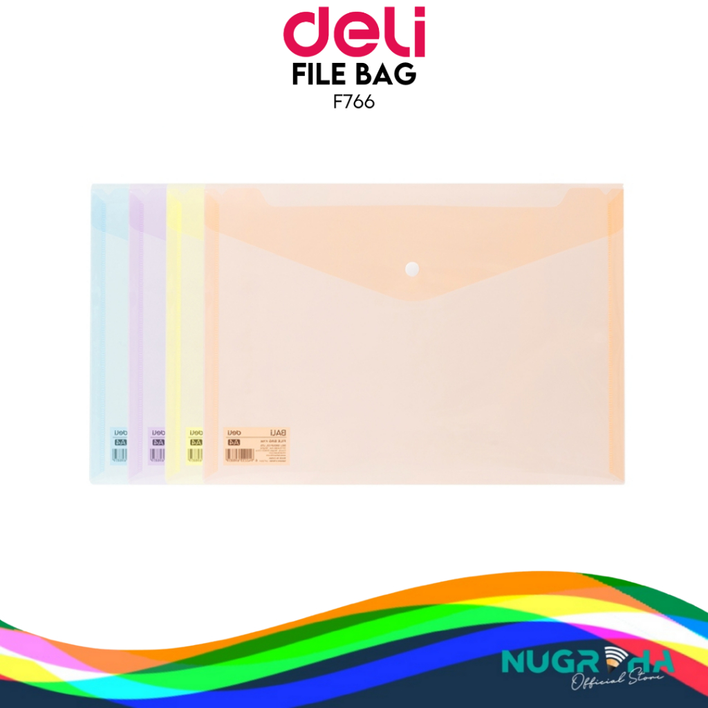 Jual Deli File Bag / Map Plastik Kancing / Tas Map Plastik A4 Anti Air ...