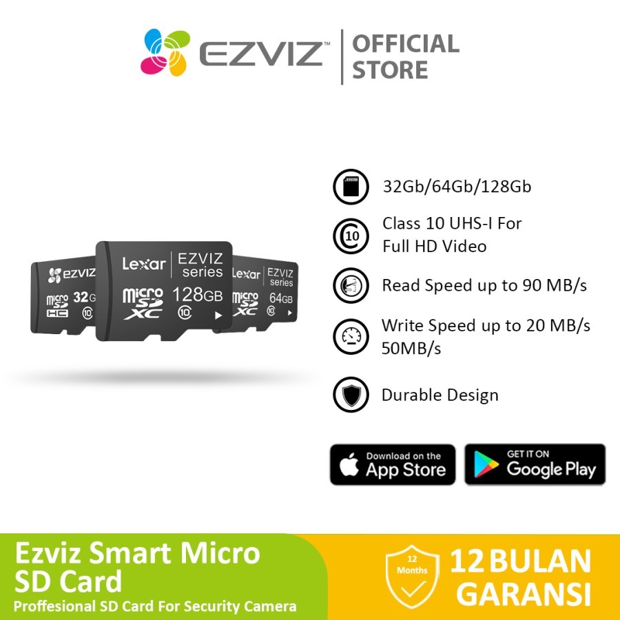 Jual EZVIZ SMART MICROSD CARD 32GB dan 128GB For Video Surveillance ...