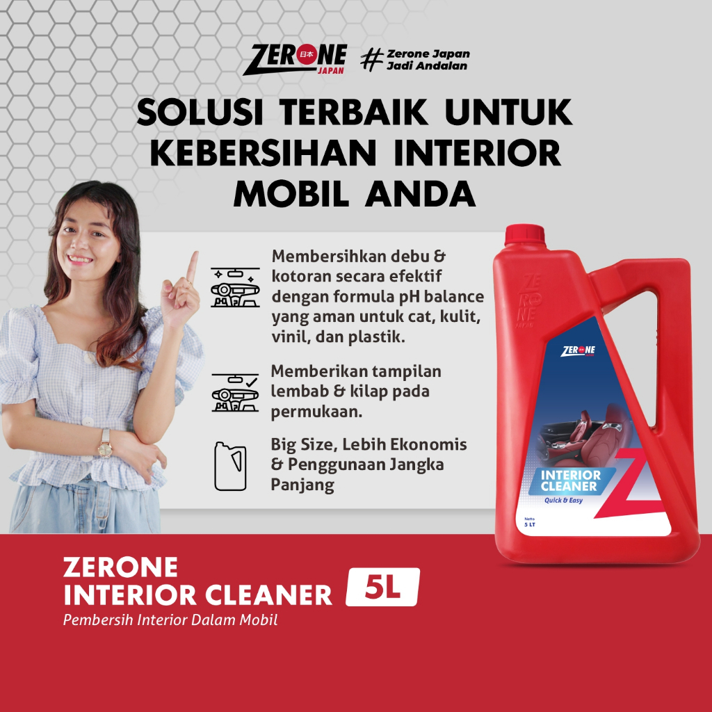Jual Interior Cleaner 5 Liter Zerone Japan Pembersih Interior Dalam Mobil Pembersih Plafon Mobil ...