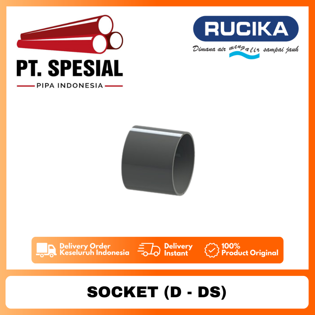 Jual Sock D 2 Inch PVC Rucika / Socket D Rucika / Coupler / Coupling ...