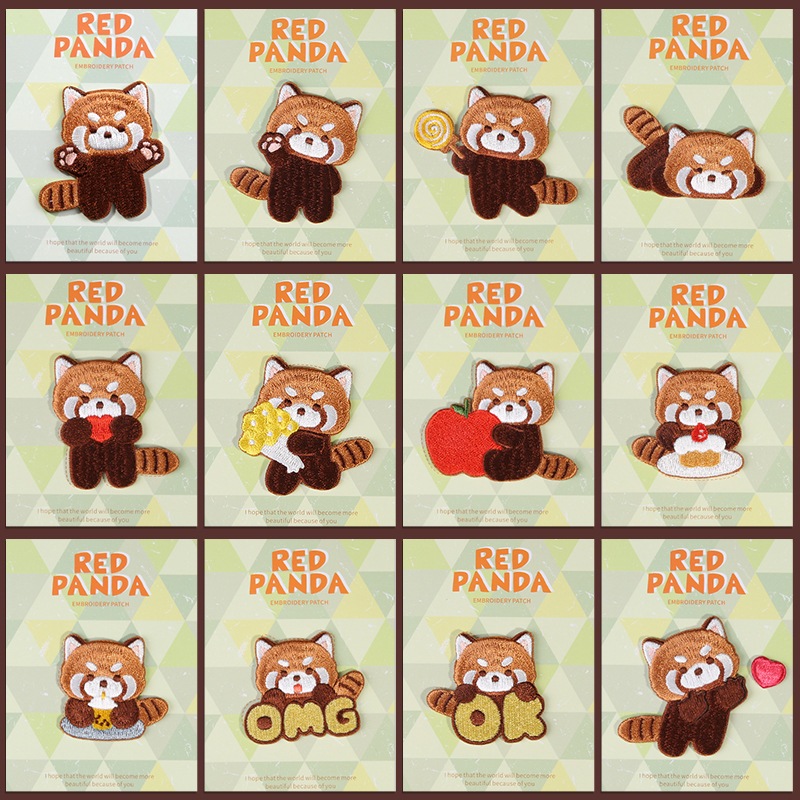 Jual Bordir Patch Red Panda Series Bordir Patch Panda Lucu Iron On Patch Red Panda Series ...