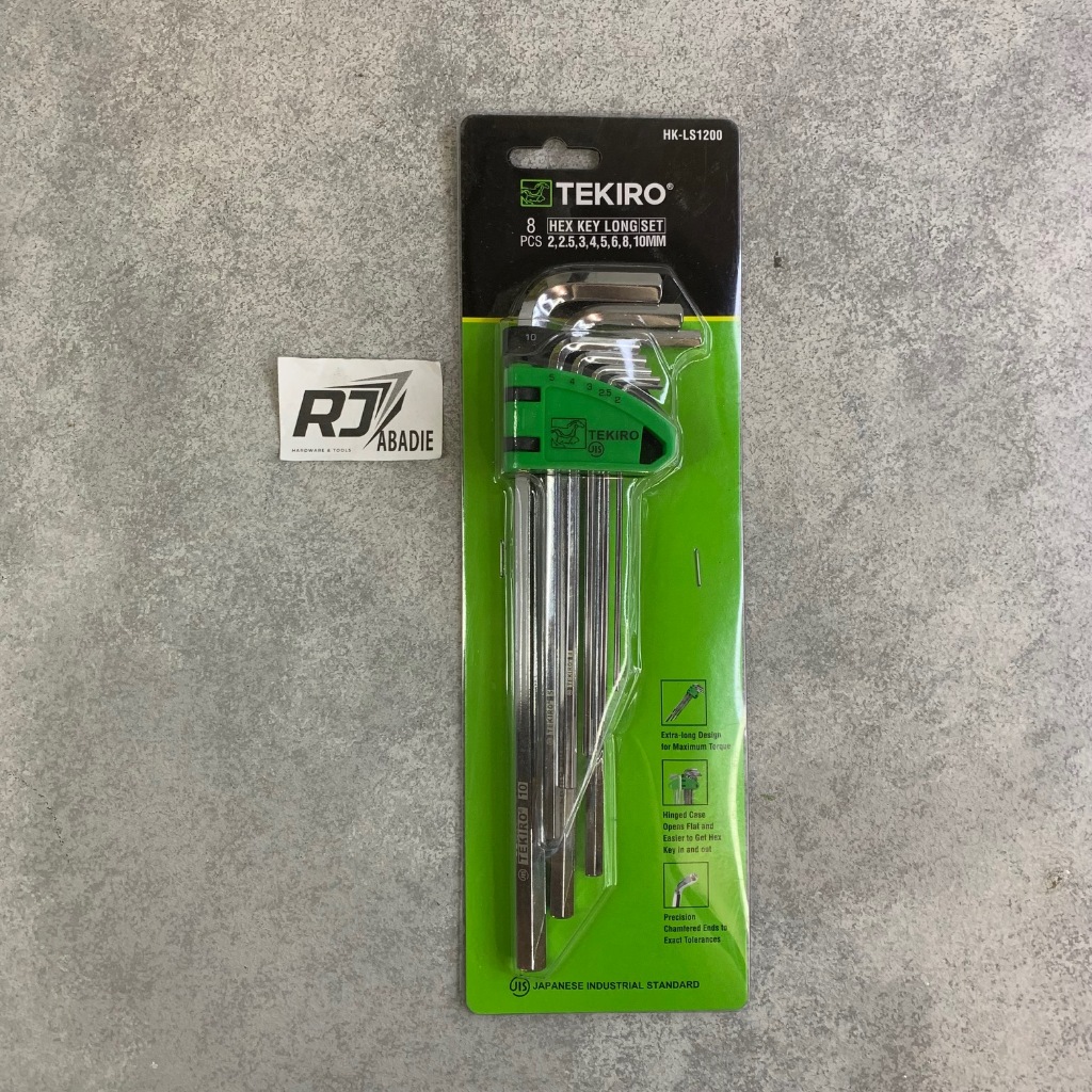 Jual Kunci L Panjang CR-V Tebal Hex Key Long TEKIRO SET 8 PCS 2-10mm ...