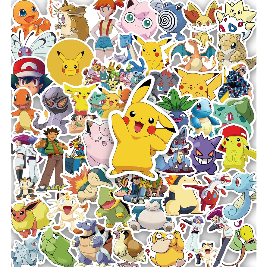 Jual [50PCS]Stiker Lucu Kartun Pikachu Stiker Pokémon Decal Vinyl ...