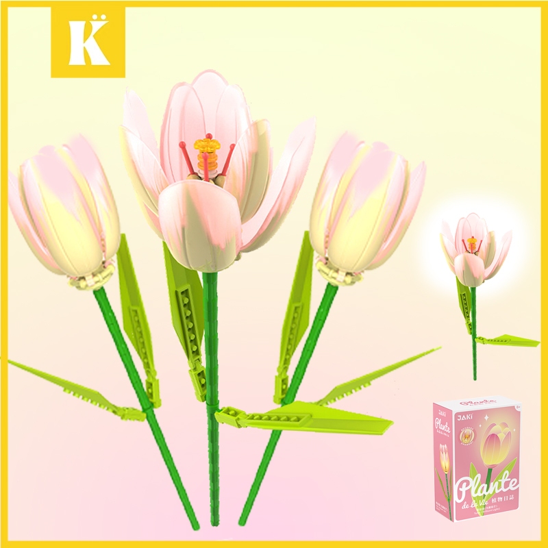 Jual Keeppley Balok Bangunan Bunga Tulip yang Bercahaya Brick Lampu ...