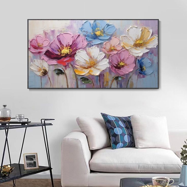 Jual Lukisan bunga full colour modern art painting | Shopee Indonesia
