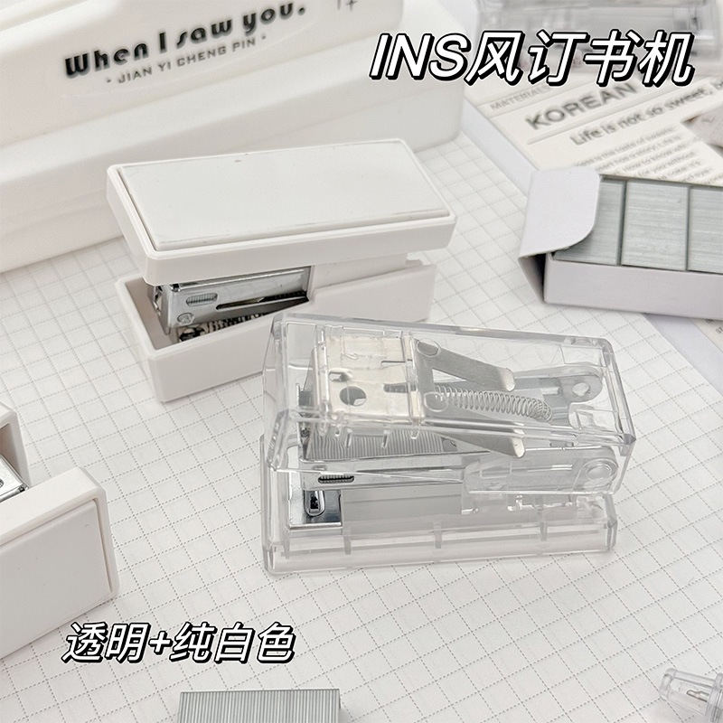 Jual Staples Kecil Aesthetic Stapler Mini Warna Putih Transparan Pink ...