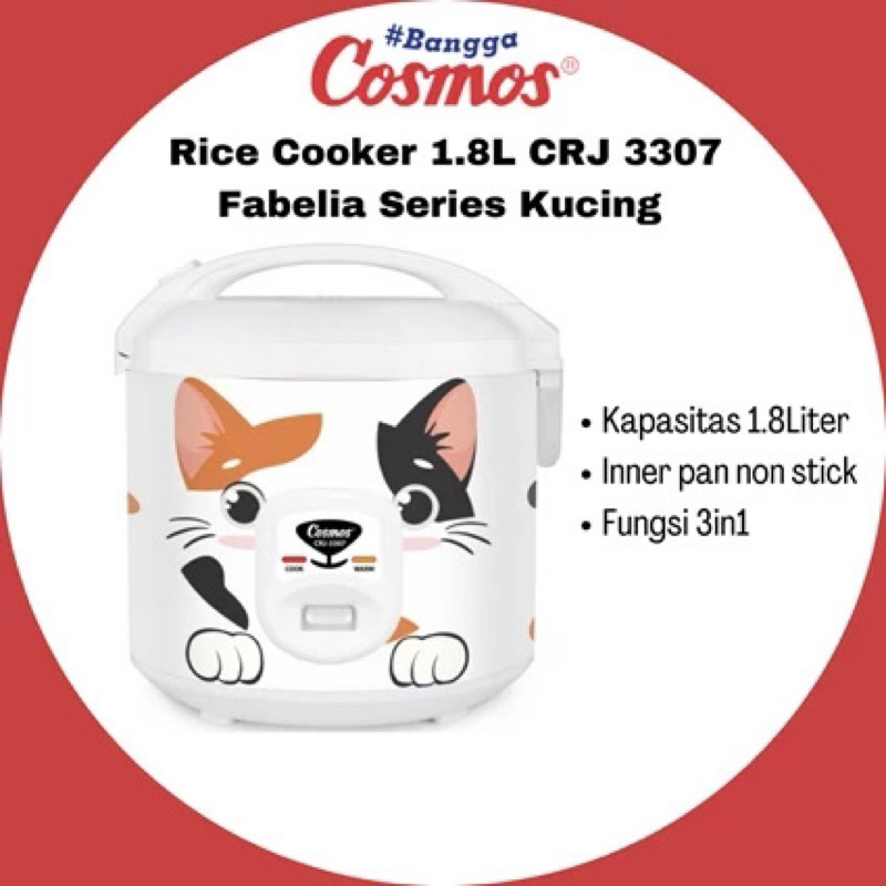 Jual Cosmos Crj3307 T/K/C Penanak Nasi Rice Cooker 1.8L Crj-3307 ...