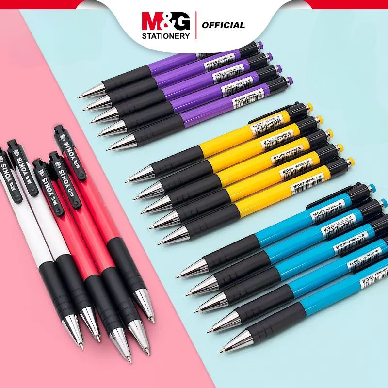 Jual M&G Retractable Ballpoint Pulpen Cetek 0.7mm Anti Licin Warna Biru ...