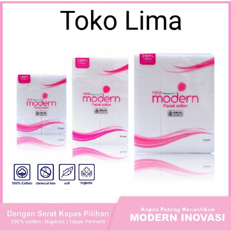 Jual Modern Kapas facial cotton 35gr/ 50gr/ 60gr/ 75gr | Shopee Indonesia