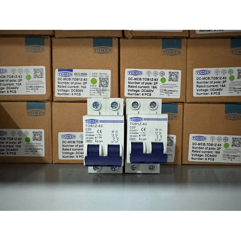 Jual MCB DC 2P 440V 10A 16A 20A 25A 32A 40A 50A 63A TOMZN circuit breaker | Shopee Indonesia