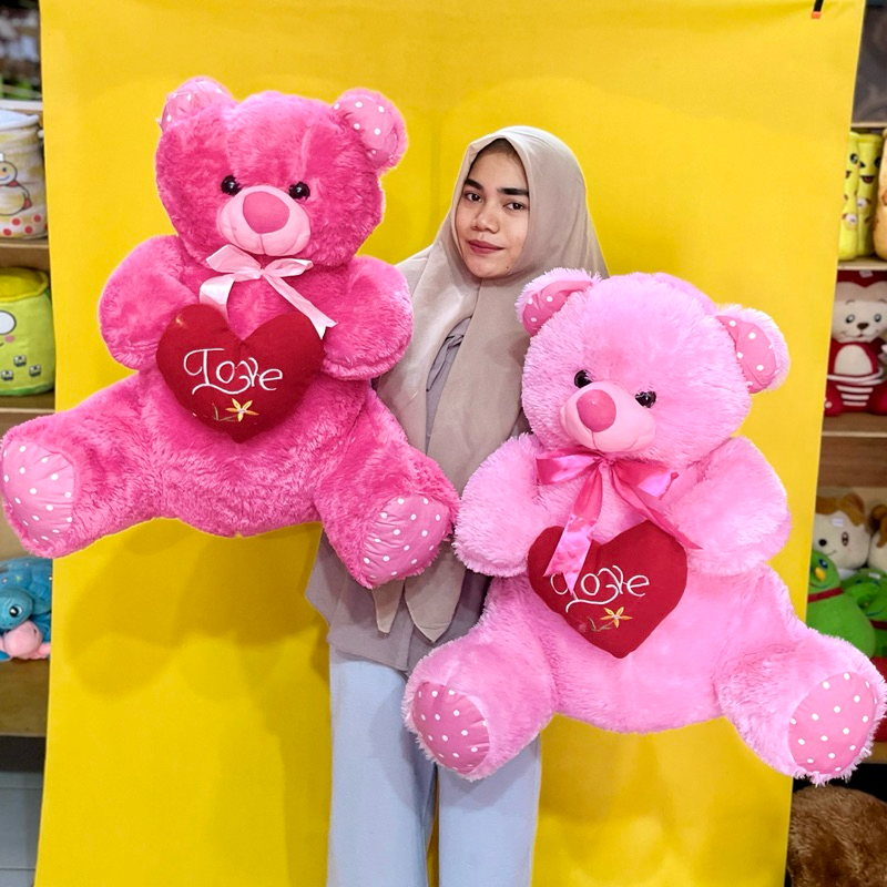 Jual Boneka beruang teddy bear panduk duduk love rasfur Teddy Bear hati ...