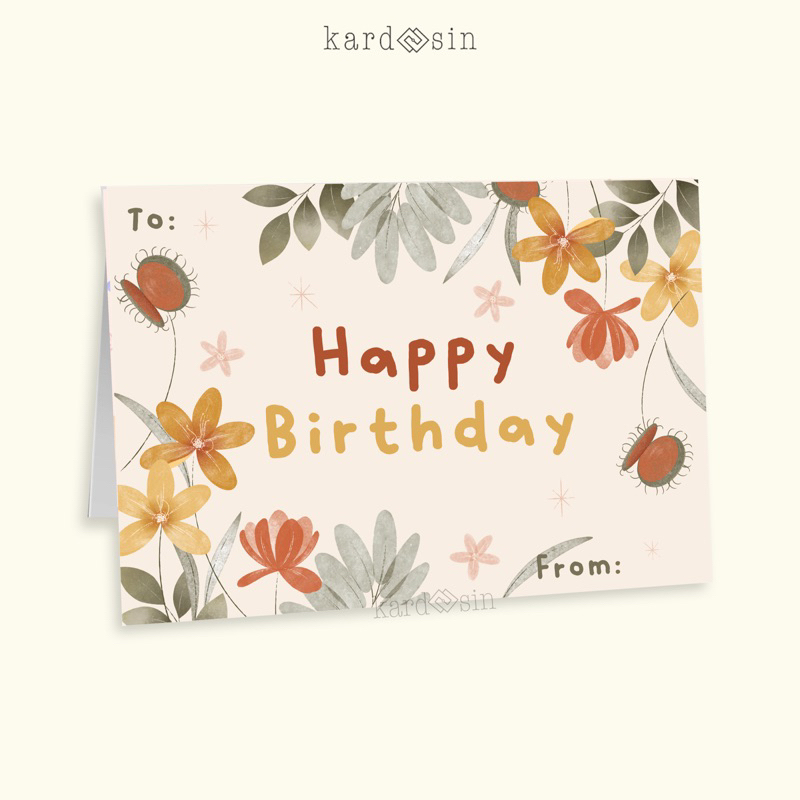 Jual FOLDED GREETING CARD KARTU UCAPAN LIPAT ULANG TAHUN HAPPY BIRTHDAY ...