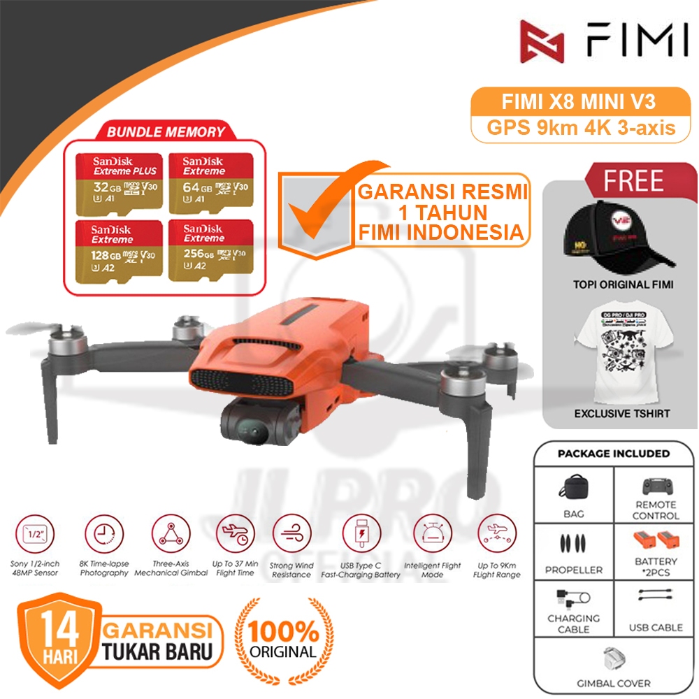 Jual FIMI X8 MINI V3 Drone GPS Combo 9km 4K 3-axis Gimbal - Drone X 8 Mini V 3 / FIMI X8 MINI ...