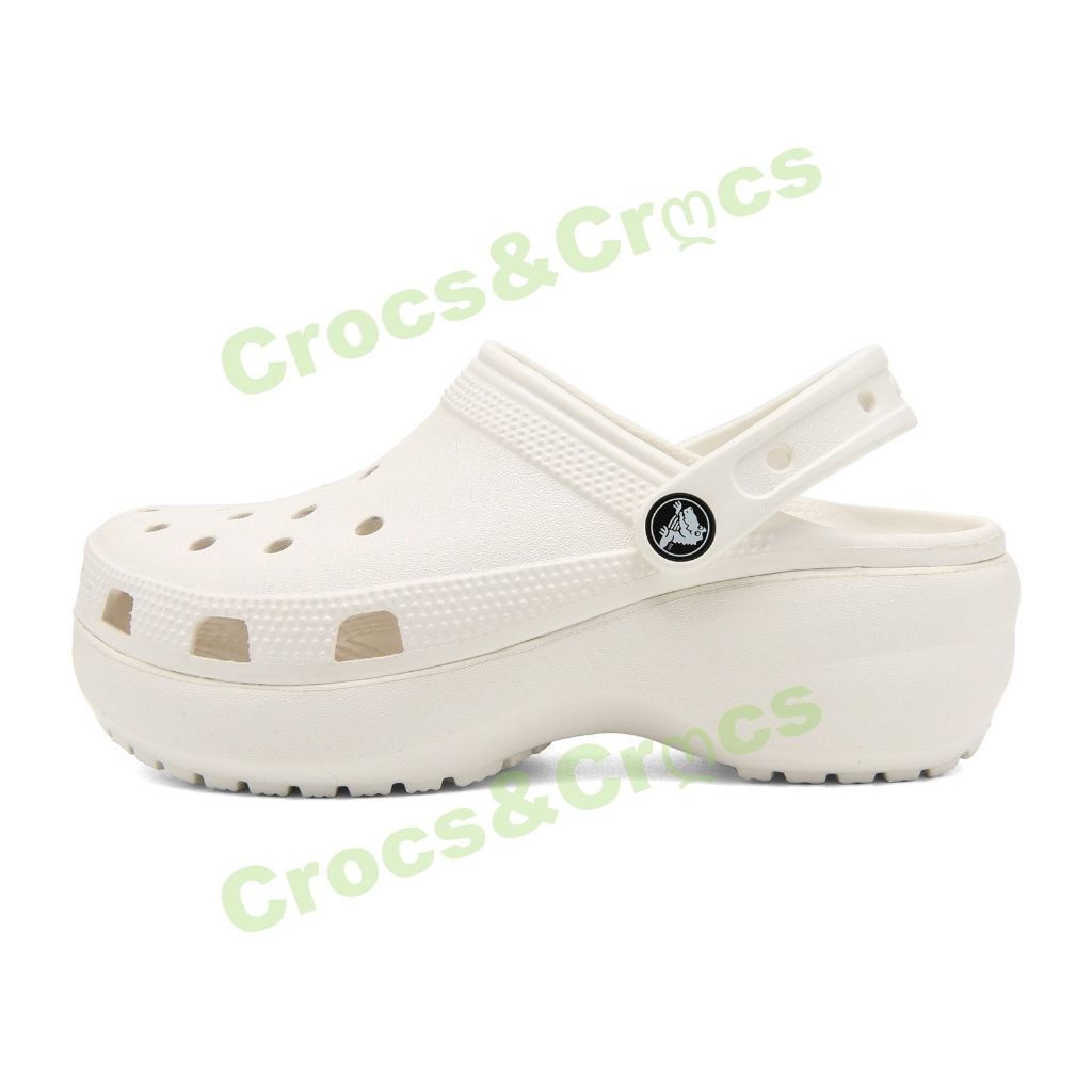 Jual CROCS ORIGINAL WOMEN'S CLASSIC PLATFORM CLOG ORIGINAL- WHITE | Shopee Indonesia