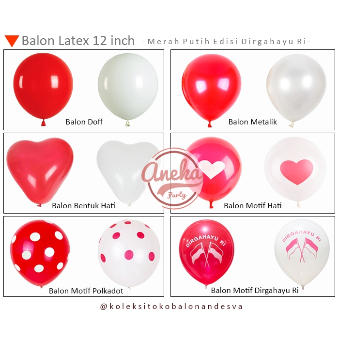 Jual Balon Merah Putih Hut RI Latex / Balon Merah Putih Dirgahayu RI ...