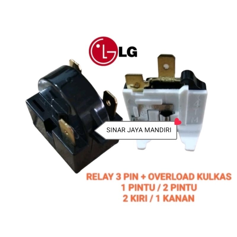 Jual 1 Set Relay 3 Pin + Ptc Overload Kulkas LG 1 Pintu / 2 Pintu ...