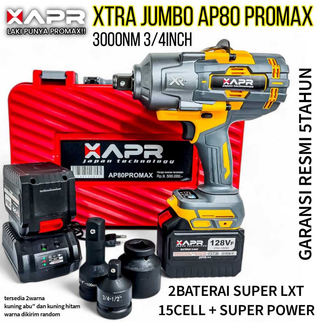 Jual APR JAPAN AP80PROMAX RAJA impact wrench xtra jumbo 3/4inch type AP80 promax 3000NM garansi ...