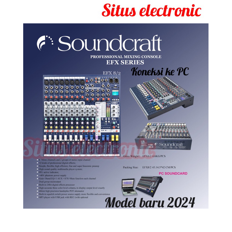 Jual mixer soundcraft EFX 8 NEW mixer audio 8 channel soundcarft efx 8/ ...