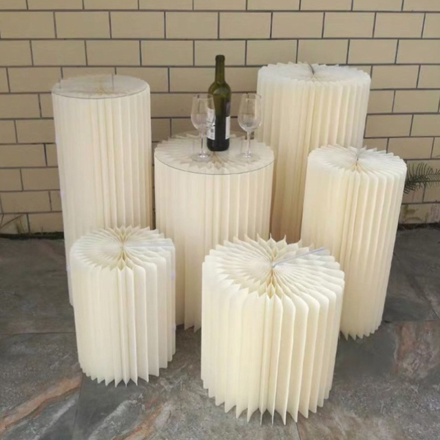 Jual Props Bazaar Booth Podium Folding Paper Cylinder Props Silinder ...