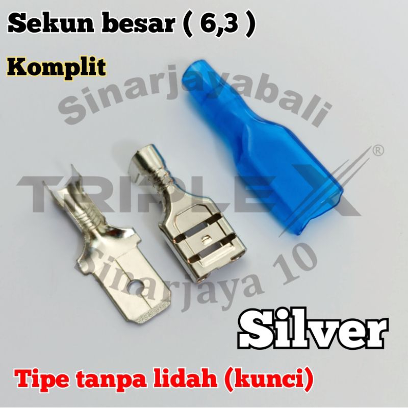 Jual skun terminal silver besar 6,3 sekun klakson relay flasher pipih ...