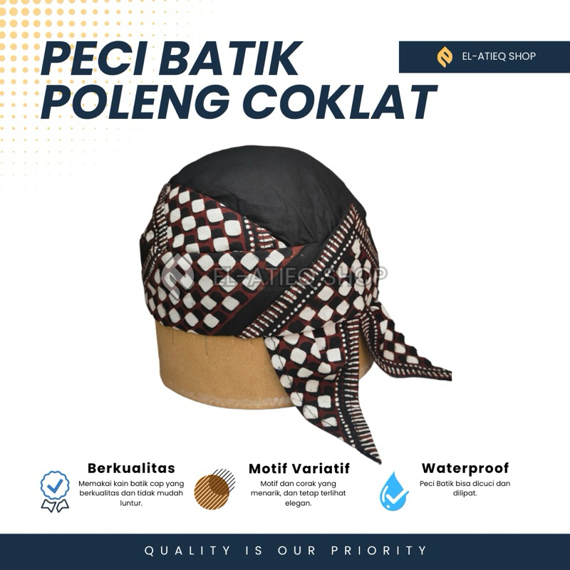 Jual Peci Batik Premium Motif Poleng - Cuci lipat - El-Atieq Shop ...