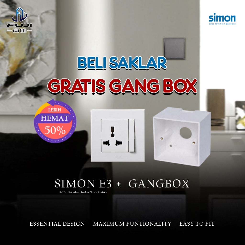 Jual Simon E3 Multi Standart Socket With Switch Saklar Stop Kontak ...