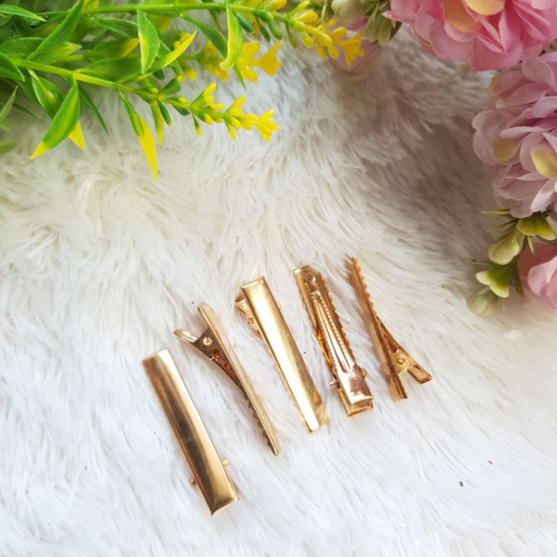 Jual JEPIT BUAYA KOTAK WARNA EMAS/ALIGATOR CLIP/ JEPIT EMAS I5 | Shopee ...