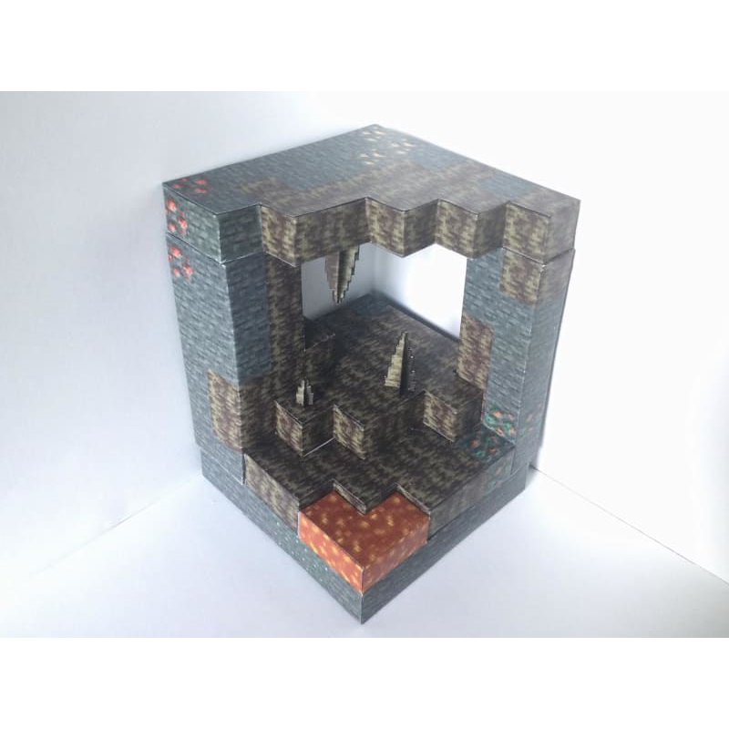 Jual Lembaran pola papercraft diorama Minecraft dripstone cave (2PP-A5 ...