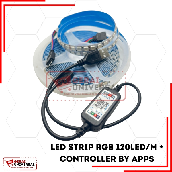 Jual LED STRIP RGB + CONTROLLER MENGGUNAKAN APLIKASI, BISA DIPOTONG ...