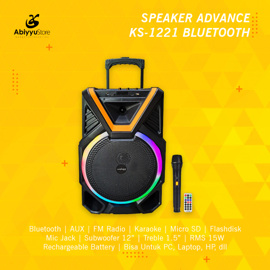 Jual Speaker Aktif Bluetooth Advance KS-1221 Karaoke Komputer PC Laptop HP | Shopee Indonesia